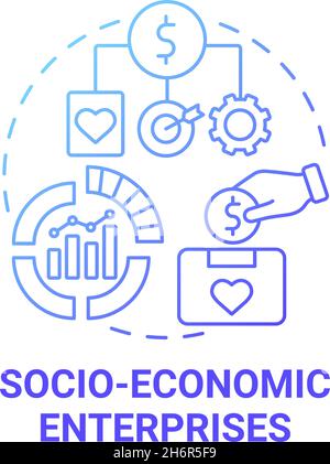 Socio economic enterprises blue concept icon Stock Vector Image & Art ...