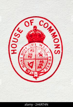 House of Commons MP letter writing Stock Photo - Alamy