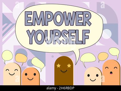 Business cartoon about empowerment Stock Photo - Alamy
