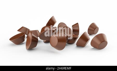 Pyramid-shaped chocolates isolated on a white background Stock Photo ...
