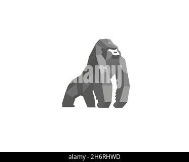 Creative Silverback Logo Vector Silhouette Design Symbol Vector ...