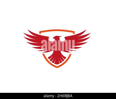 Creative Phoenix Bird Shield Logo Design Illustration Stock Vector ...