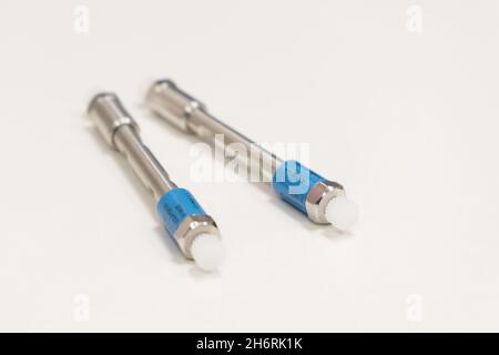 HPLC 50 mm columns on the table in the laboratory. Fast high ...