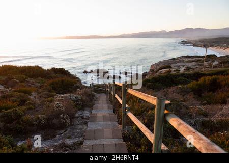 overhead view of Walker Bay Resrve at sunset, South Africa Stock Photo ...