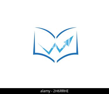 Vector of book and arrow up logo combination. Library and growth symbol ...