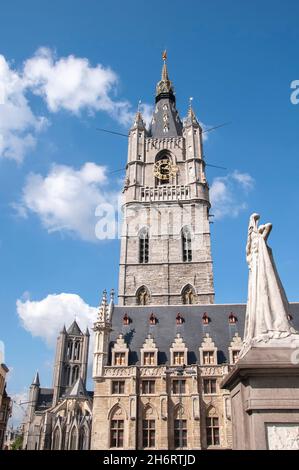 Cloth Hall and Belfry, Ghent, East Flanders, Flanders, Belgium, Sheet ...