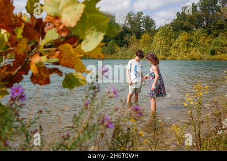 little girl wading in water Stock Photo - Alamy