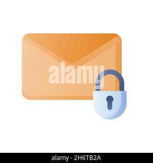 email lock protection envelop encryption single isolated icon with flat ...