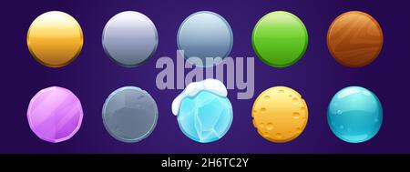 Cheese game ui buttons, cartoon menu interface gui elements of yellow color with holes texture ...