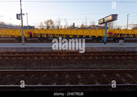 Platforms and trains at the Żywiec (SL) railway station Stock Photo - Alamy