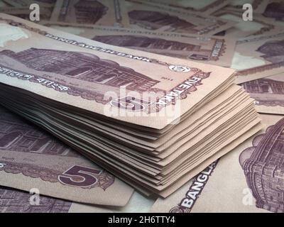 Money of Bangladesh. Taka bills. BDT banknotes. 5 Bengali. Business ...