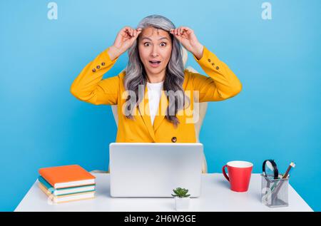 Photo of impressed funny girl dressed ugly print pullover horns hair ...