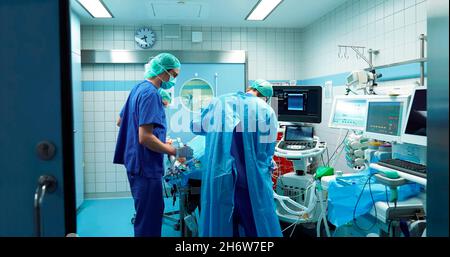 Student doctor observing Surgeon performing Hernia operation in the Day ...