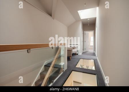 First floor landing in interior of Lissan House home of Hazel Dolling ...