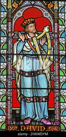 Medieval stained glass of King David, Ancestors or Geneaology of Christ ...