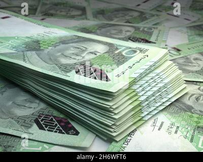 Money of Peru. Peruvian sol bills. PEN banknotes. 10 soles. Business ...