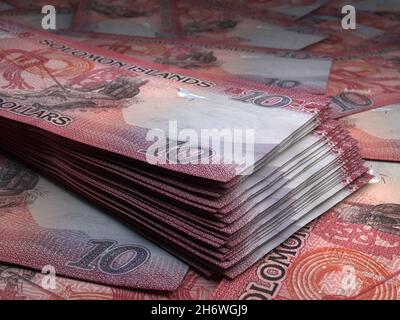 Money of Solomon Islands. Dollar bills. SBD banknotes. 10 Tok. Business ...