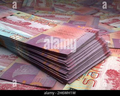 Money of Samoa. Tala bills. WST banknotes. 5 Samoan. Business, finance ...