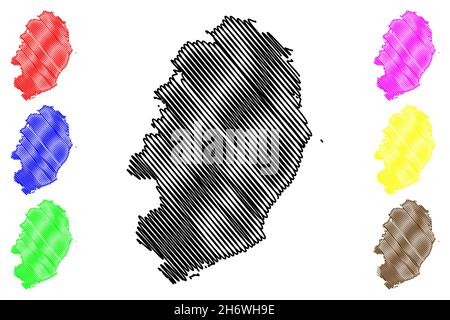 Bhavnagar district (Gujarat State, Republic of India) map vector ...