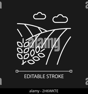 Arable land white linear icon for dark theme Stock Vector Image & Art ...