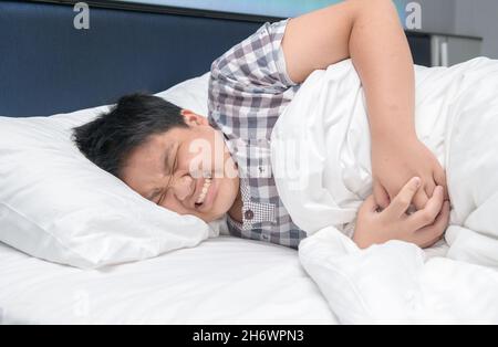 fat boy suffer stomach and vomit in toilet, diarrhea constipation and ...