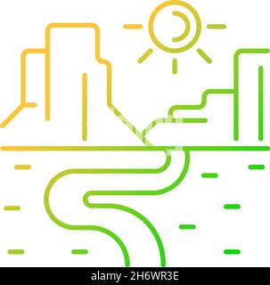 canyon icon or modern line symbol. Vector line art and icon design with ...