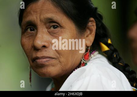 A woman from the Nahuatl indigenous group. Mexico. September 28, 2007 ...