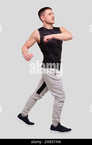 Sport man Warming Up. Pre workout Warm up Close Up. Man Doing ...