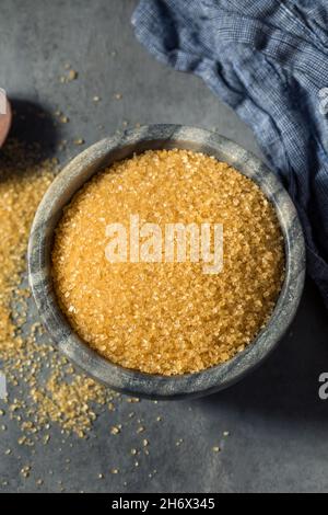 Brown Demerara Sugar in a Bowl, side view. Space for text Stock Photo ...