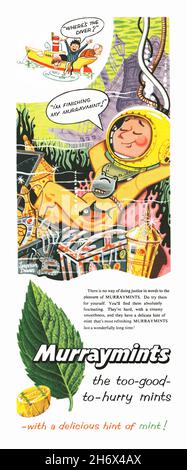 1950s UK Murraymints Magazine Advert Stock Photo - Alamy