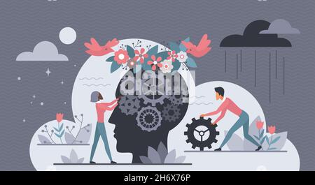 Cartoon human brain fly in sky as super hero. Clever central nervous ...