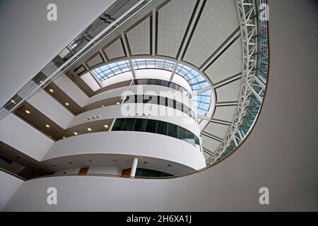 Modern interior atrium architecture with vertical viewpoint Stock Photo ...