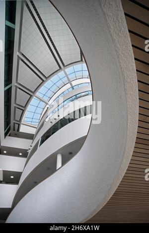 Modern interior atrium architecture with vertical viewpoint Stock Photo ...
