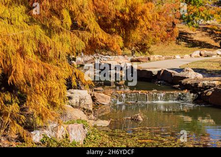 Beautiful fall color fo Veterans Park at Tulsa, Oklahoma Stock Photo ...