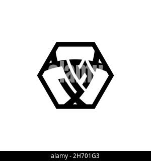 JS Monogram logo letter with triangle play button shape hexagonal ...