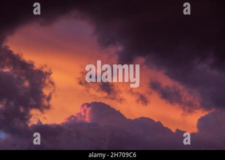 Summer thunderstorm clouds build up over the city of Johannesburg ...