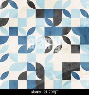 Seamless mid century retro watercolor geometric surface pattern design ...