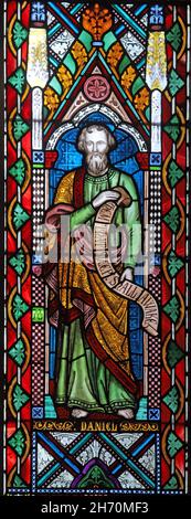 Stained Glass window of the Prophet Daniel and the Archangel Gabriel in ...