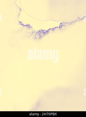 Wedding Card Design. Yellow Pastel Fluid Splash. Watercolor Color ...