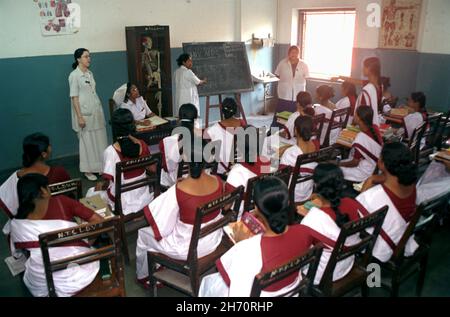 A lecture and workshop for nurses on how to handle HIV patients. India ...
