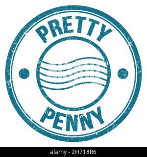PRETTY PENNY text written on red round stamp sign Stock Photo - Alamy