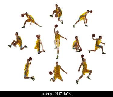 Development of movements. Collage made of images of professional female ...