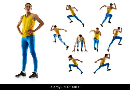 Development of movements. Collage made of images of professional female ...