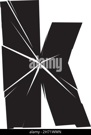 Textured letter K. Shattered, fractured, broken alphabet series - stock ...