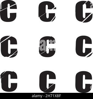 Textured letter C. Shattered, fractured, broken alphabet series - stock ...