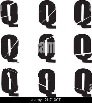Textured letter Q. Shattered, fractured, broken alphabet series - stock ...