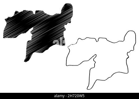 Vellore district (Tamil Nadu State, Republic of India) map vector ...
