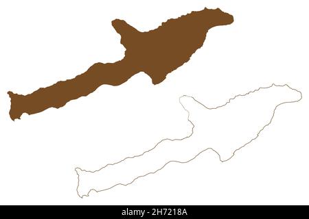 Qeshm island (Islamic Republic of Iran, Persia) map vector illustration ...