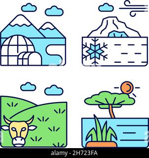 Temperate climate icons set, cartoon style Stock Vector Image & Art - Alamy