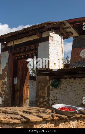 Entrance to the Changangkha Lhakhang Monastery in Thimphu, the oldest ...